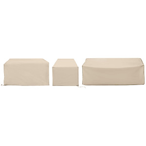 Crosley Furniture Patio Furniture Covers, Waterproof 3-Piece Cover Set for Outdoor Sectional Sofa Sets, Tan