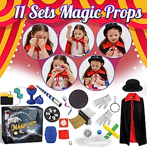 GraceDuck Magic Tricks Kit for Kids - Dress Up & Pretend Play Magician Dress Up Fun Stuff Outdoor Indoor Games for Boys Girls Toddlers Ages 5 6 7 8 9 10 11 12 Years Old