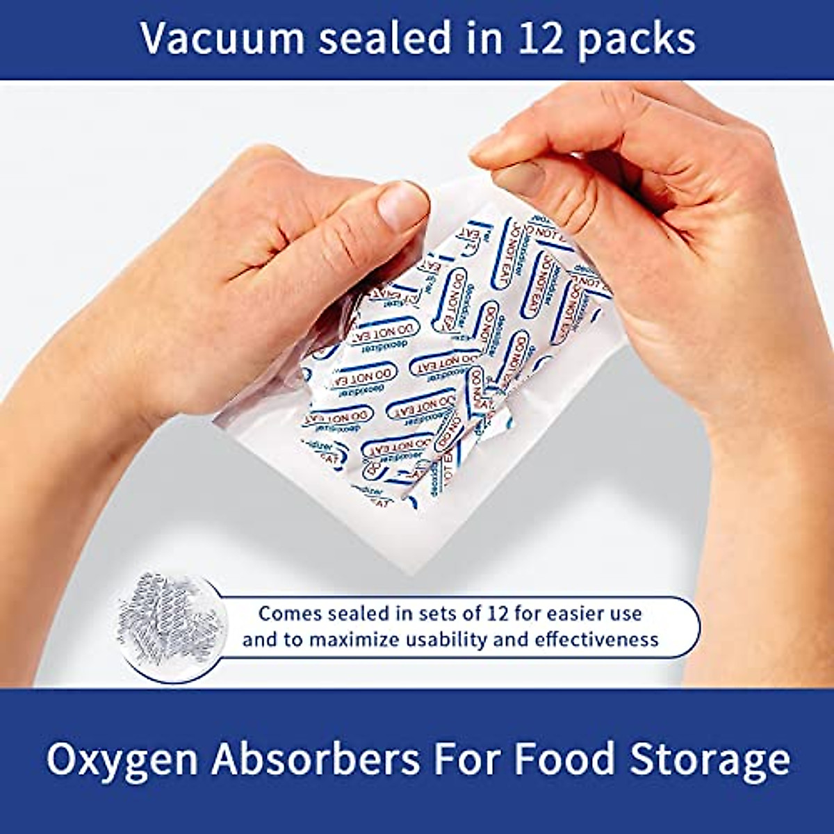 oxygen absorbers for food storage 500cc 120 PCS (10x PCS of 12) o2 absorbers food grade oxygen absorbers for Mylar Bags, Canning, Flour, Wheat,Freeze Dried Foods and Preserved Foods Long Term Storage