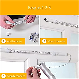 somfy 12V DC Reloadable Battery Tube - 12V Battery Wand for RTS Motors - Easy to Install - Power Blinds & Shades - Replacement Battery Tube – Wall Mount Clips Included #9018685