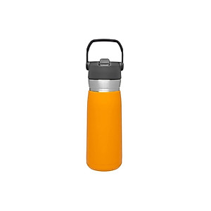 STANLEY IceFlow Stainless Steel Water Bottle with Straw 0.65L - Keeps Cold For 12+ Hours - Leakproof Insulated Water Bottles - BPA-Free Thermal Flask - Dishwasher Safe - Saffron