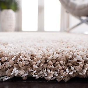 SAFAVIEH California Shag Collection Area Rug - 8'6" x 12', Beige, Non-Shedding & Easy Care, 2-inch Thick Ideal for High Traffic Areas in Living Room, Bedroom (SG151-1313)