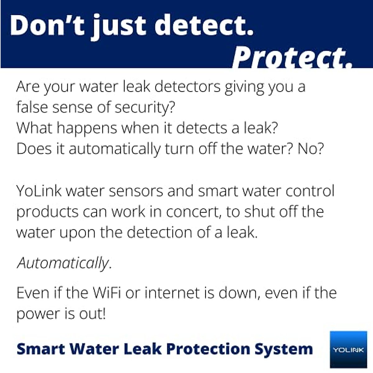 Smart Leak Sensor, YoLink 1/4 Mile World's Longest Range Wireless Smart Water Leak Sensor Compatible with Alexa and IFTTT Leak Detector with App Alerts and Remote Monitor, YoLink Hub Included