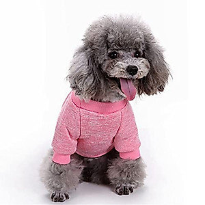 Pet Dog Sweater for Small Medium Dogs Boy Girl Puppy Warm Clothes Winter Pink M