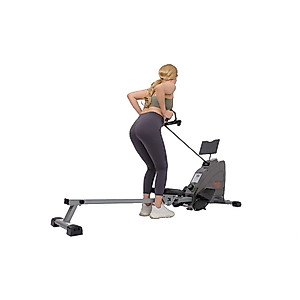 Quicker Land & Fitness Magnetic Rowing Machine/LCD Monitor & Tablet Holder, Max Weight 360 lbs, Dual Handle Cycle Design,Release Your Wrist