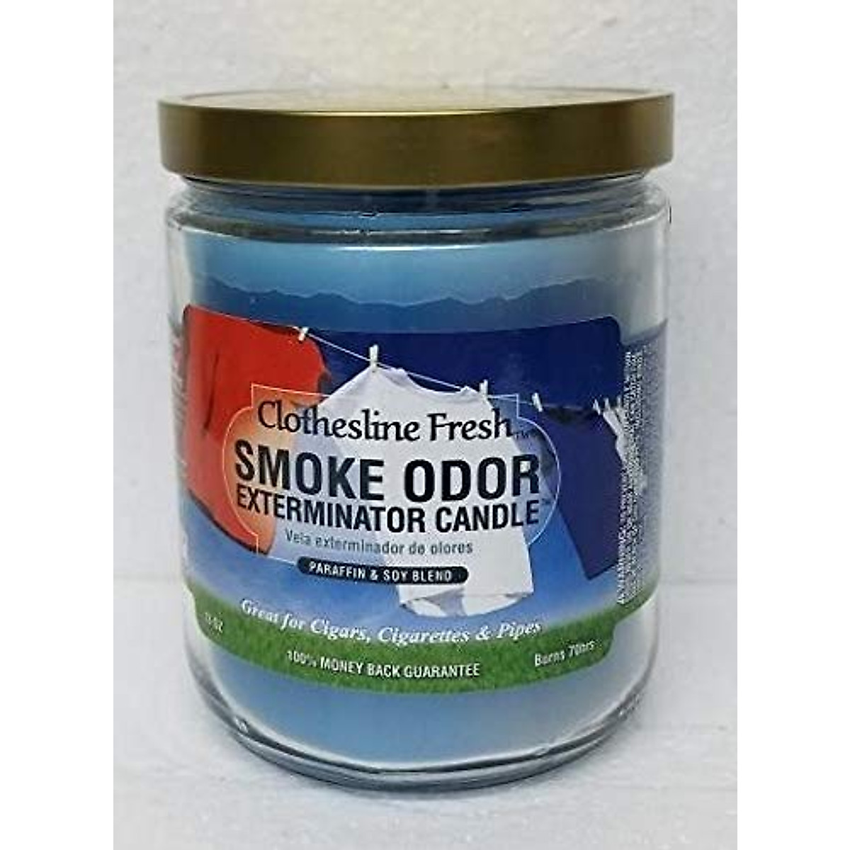 Smoke Odor Exterminator 13oz Jar Candle, Clothesline Fresh (1) Candle.