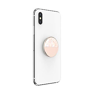 PopSockets PopGrip - Expanding Stand and Grip with a Swappable Top for Smartphones and Tablets - Glam Inlay Acetate Aquamarine Rose Gold