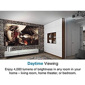Optoma UHD38x Bright, True 4K UHD Gaming Projector | 4000 Lumens | 4.2ms Response Time at 1080p with Enhanced Gaming Mode | Lowest Input Lag on 4K Projector | 240Hz Refresh Rate | HDR10 & HLG