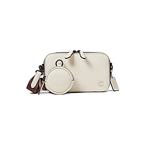 COACH Charter Slim Crossbody in Pebble Leather with Sculpted C Hardware Branding Chalk One Size