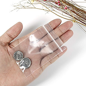 Small Clear Plastic Zip Lock Jewelry Bags 2 Mil 300pcs, 2 x 3 inch Resealable Ziplock Storage Baggies for Travel Earring Beads Daily Pills