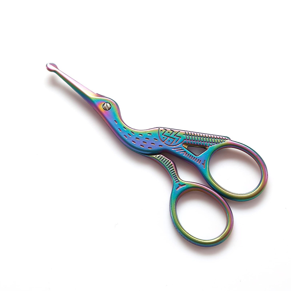 YJSStriving Nose Hair Scissors Rounded Tip Facial Hair Scissors Blunt Tip Scissors for Eyebrows Facial Hair, Nose Hair, Mustache, Eyelashes, Beard Trimming (Rainbow)