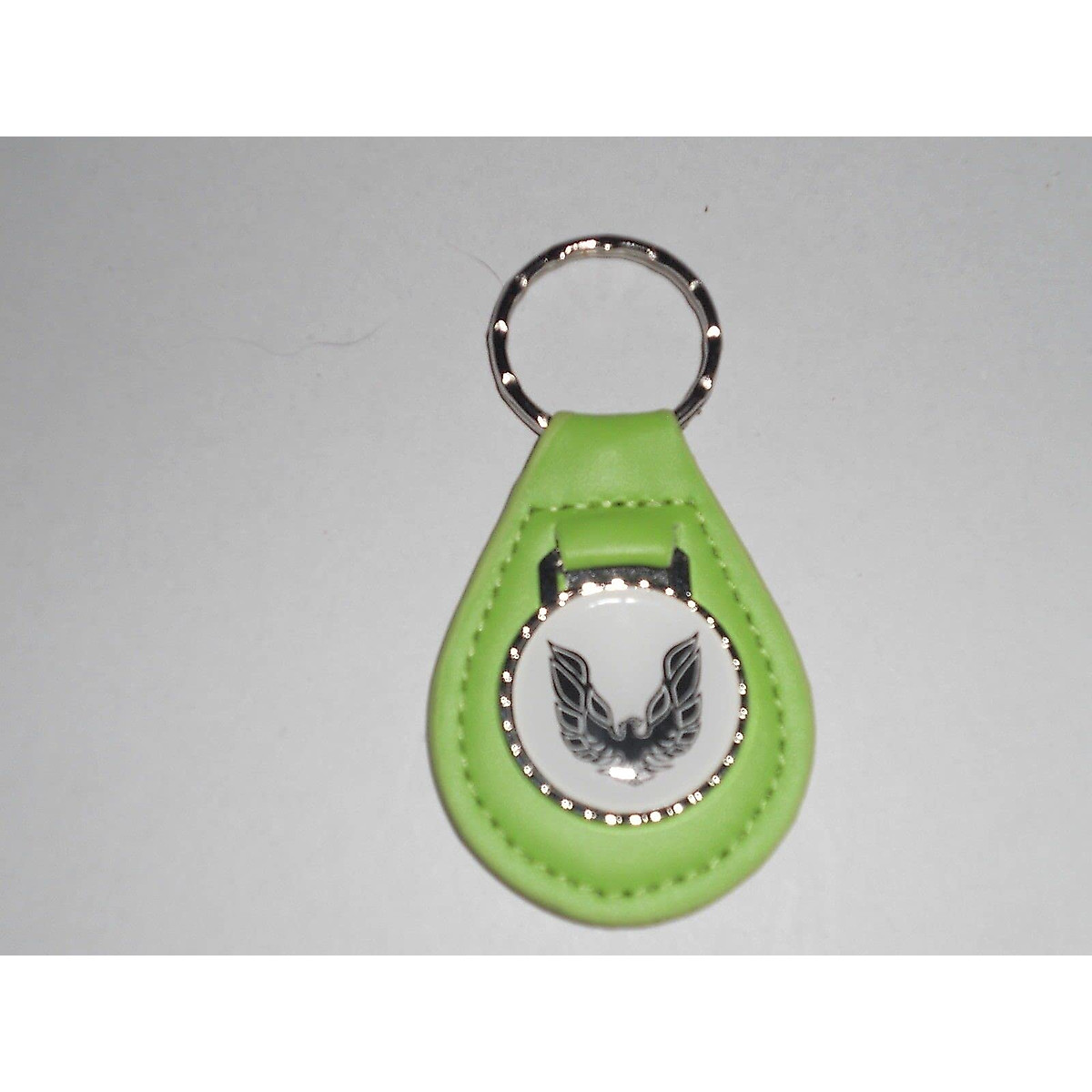 FIREBIRD OR TRANS-AM BLACK BIRD LOGO LEATHER KEYCHAIN - BRIGHT GREEN