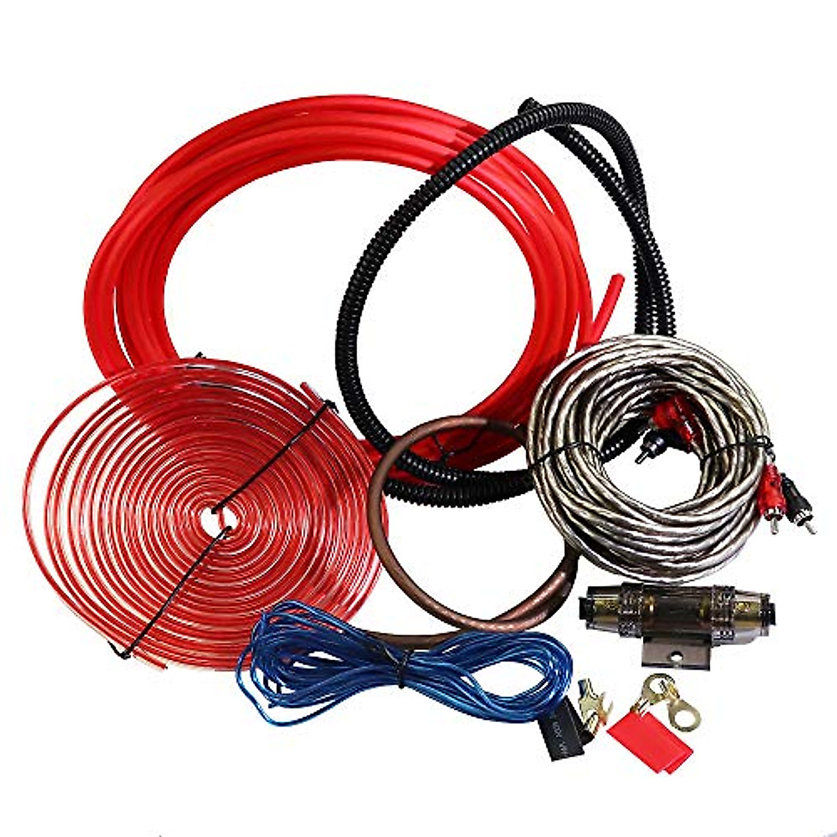 4 Gauge Car Amp Audio Wiring Kit – Welugnal A Car Amplifier subwoofer Wiring Install kit Helps You Make Connections and Brings Power to Your Radio, Subwoofers and Speakers Amp Power Wire