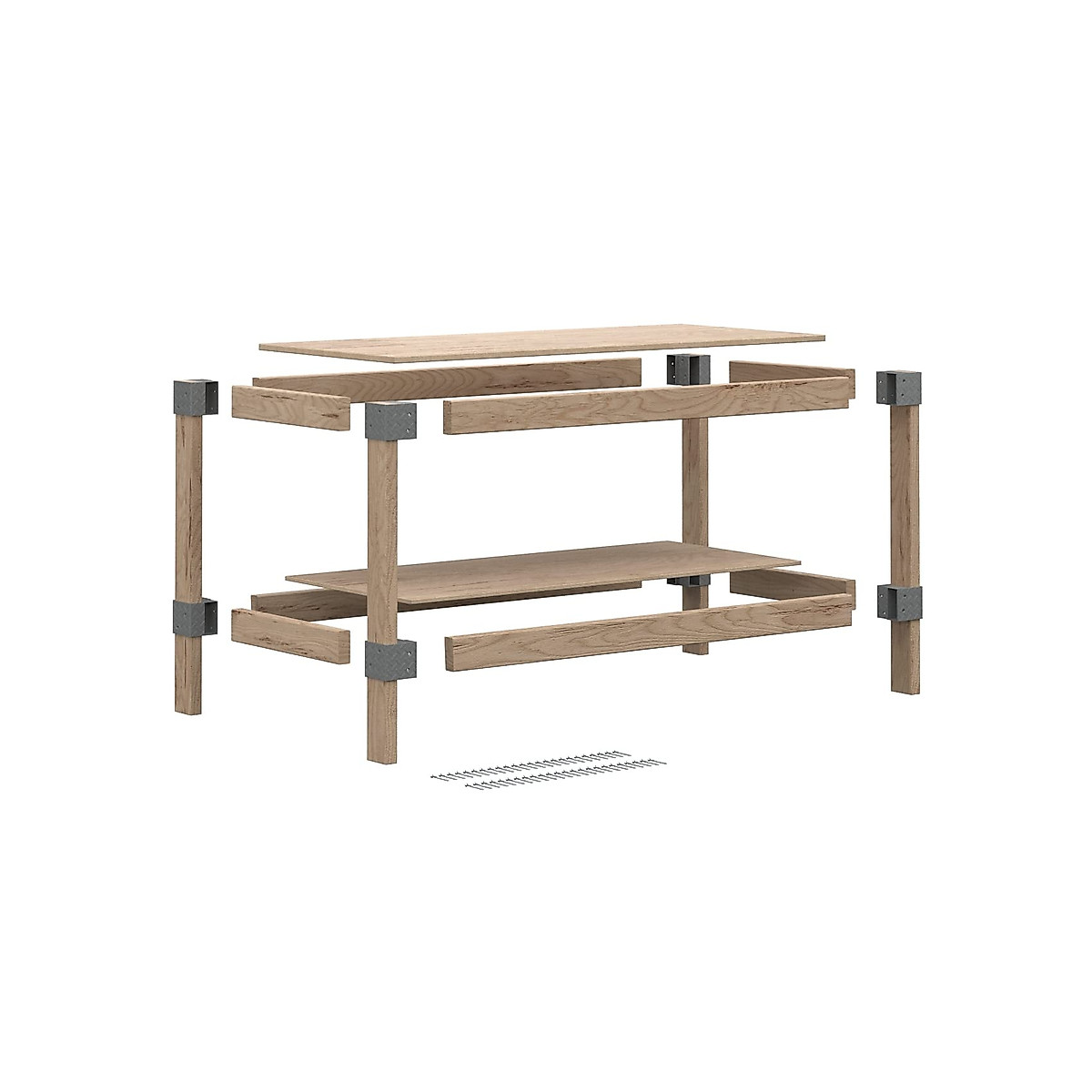 Heavyweight 2' x 4' Do-It-Yourself Workbench Kit,Gray