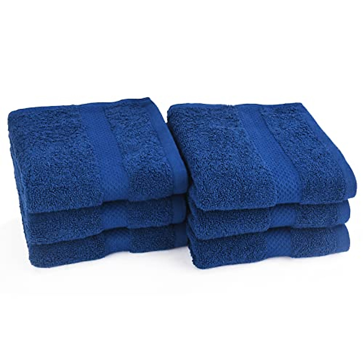 AKTI Premium Hand Towels for Bathroom,16x30 inches, 550 GSM, 6 Piece Set Cotton Towel, Soft & Fluffy, Extra Absorbent, Quick Dry Towels for Body – Navy Hand Towels for Daily Use