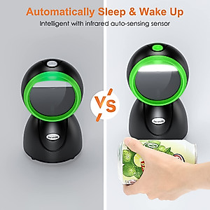 Kedida 2D Desktop Barcode Scanner, Omnidirectional Hands-Free Automatic USB Barcode Reader 1D 2D QR Barcode Reader USB Wired Platform Bar Code Scanner for POS PC Supermarket Bookstore Retail Store