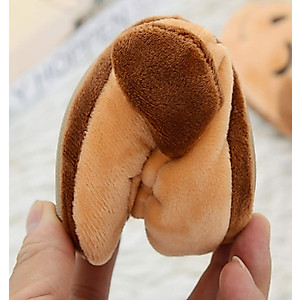 DADAWEN Toddler Boys Girls Soft Plush Slippers Cartoon Cute Animal Warm House Shoes Brown/Dog US Size 9-10 Toddler