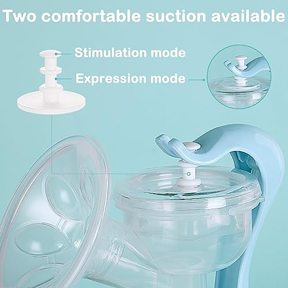 BumbleBee Manual Breast Pump Collector for Breastfeeding Combo- Silicone Milk Collector, Hand Pump Breast Pump 5oz/150ml with Compatible Nipple, Cap, Silicone Stopper and Storage Bag
