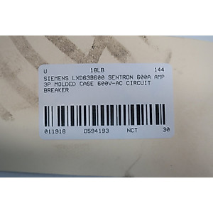 SIEMENS LXD63B600 SENTRON MOLDED CASE CIRCUIT BREAKER 600A 3P 600V-AC D594193