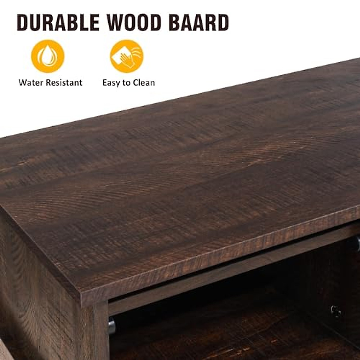 LGHM Fireplace TV Stand, Entertainment Center for 65 Inch TV, 58" Farmhouse TV Stand with 23" Electric Fireplace, Tall Entertainment Stand with Sliding Barn Door, Espresso