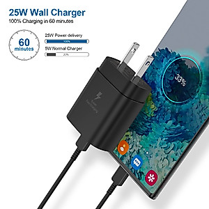 Type C Charger Fast Charging 3Pack 25W USB C Super Fast Wall Charger Block with 10ft Extra Long C to C Charging Cable for Samsung Galaxy S22, iPhone 15 Pro Max /S20/S21 Ultra/Plus, Note 20 / Note 10
