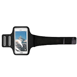 Premium Lycra Sports Running Armband Cell Phone Arm Case w Card Holder for iPhone XR 13 12 Pro 11 Pro XS Max, Samsung Galaxy S21 FE S21 S20 5G Note10 A51 A10S, Moto G8 Power G7 Plus, Pixel 5a (Black)