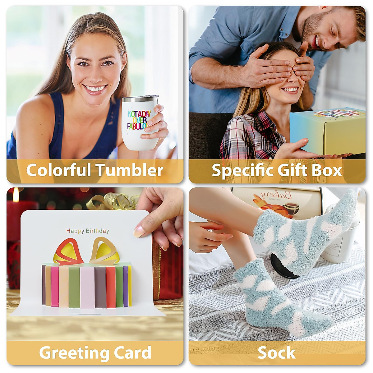 MEIGBFR Birthday Gifts for Women, Cute Birthday Gift Ideas for Sisters Best Friends Mom Birthday Present for Bestie BFF, Funny Birthday Basket Gift Set For Female Her