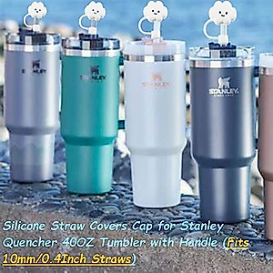 4PCS Straw Cover for Stanley 40 OZ Tumbler, Cloud Silicone Straw Covers for Stanley Cup, 10mm Straw Topper Cute Straw Protector for tumblers for Stanley Cup Accessories