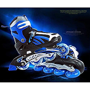 AIAIⓇ Full Flash Kids Adult Inline Skates Men and Women Adjustable Size Inline Roller Skates Upgrade Kids Roller Blade Boys and Girls pu mesh