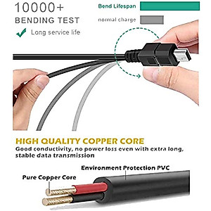 BATSOEASY 2 Pack 10ft PS3 Controller Charging Cable, USB 2.0 Type A to Mini B Cable Sync Cord for Sony Playstation 3 PS3/ PS3 Slim/PS Move Controllers, Cell Phones, Digital Cameras, TI-84 Plus CE etc