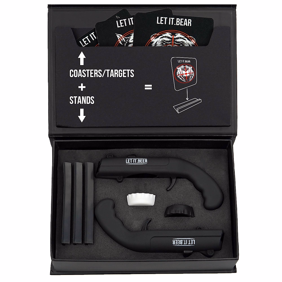 Cap Guns Bottle Opener - Shooter Opens The Cap & Fires It Over 16 Feet - Birthday Gift Idea - Gun Gifts For Funny Bottle Opener (Opener)