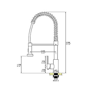BZOOSIU Kitchen Faucet with Pull Down Sprayer, 17.65 inch Solid Brass Commercial Spring Single Handle LED Kitchen Sink Faucet for Farmhouse Camper Laundry Utility Rv Bar Sinks, Matte Black