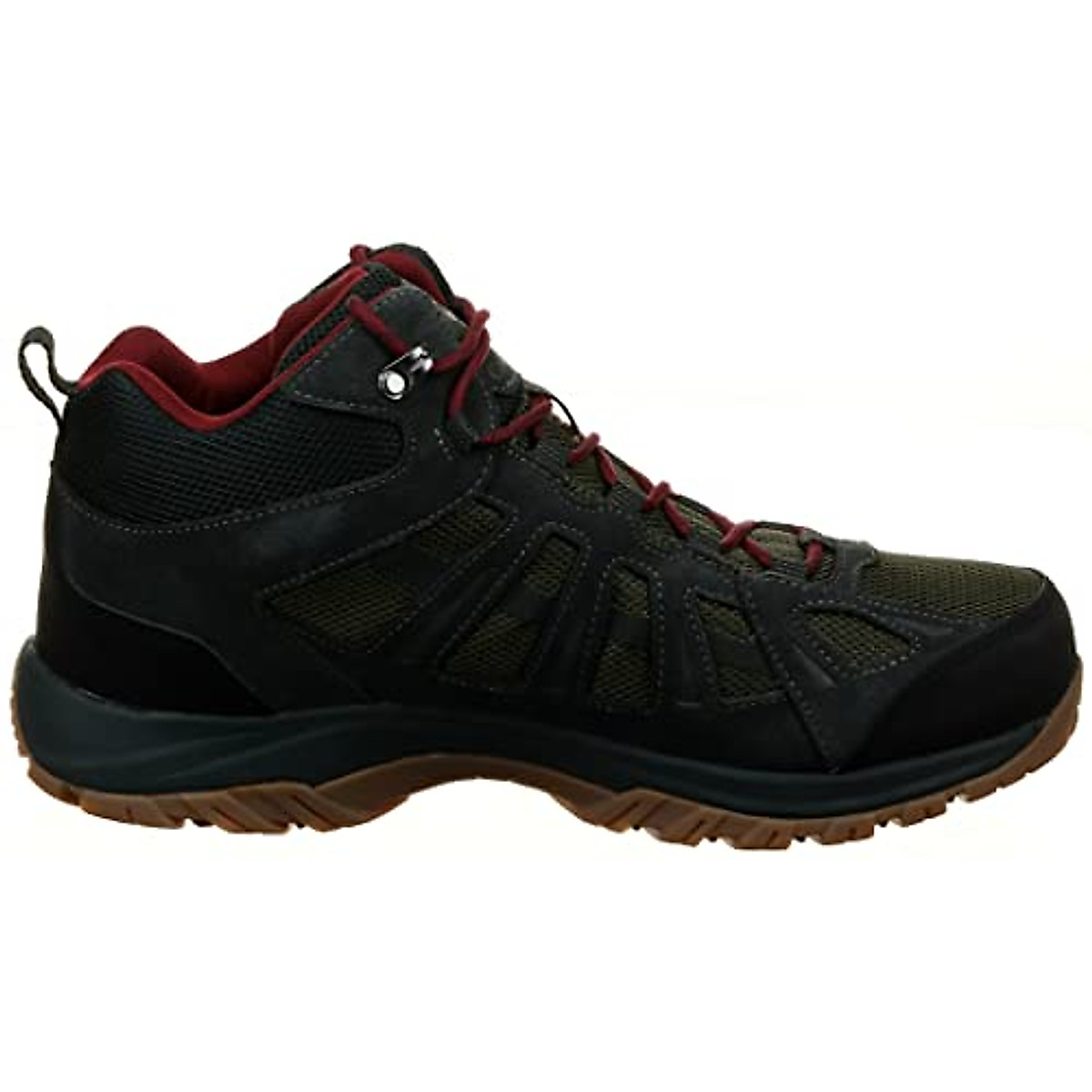 Columbia Men's Redmond III Mid Waterproof Hiking Shoe, Nori/Red Jasper, 13