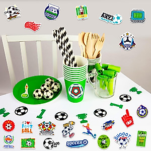 WAKEMOODEI Soccer Stickers 200PCS Soccer Sports Stickers for Boys, Waterproof Vinyl Stickers for Water Bottles, Kids Stickers Soccer Party Favors Soccer Gifts Stickers for Kids Teens Soccer Lovers