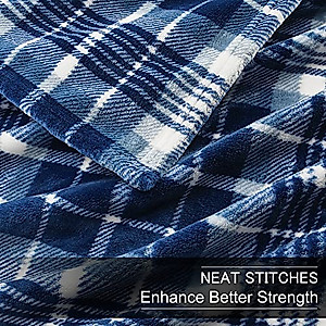 Solaris Plaid Fleece Throw Blanket for Couch Ultra Soft Lightweight Flannel Blanket, 50" x 60"