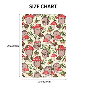 KiuLoam Cute Hedgehog and Mushrooms Baby Car Seat Canopy, Nursing Cover for Mom Breastfeeding Scarf, Infant Car Seat Cover/Multiuse Baby Stroller Covers for Babies Boys Girls