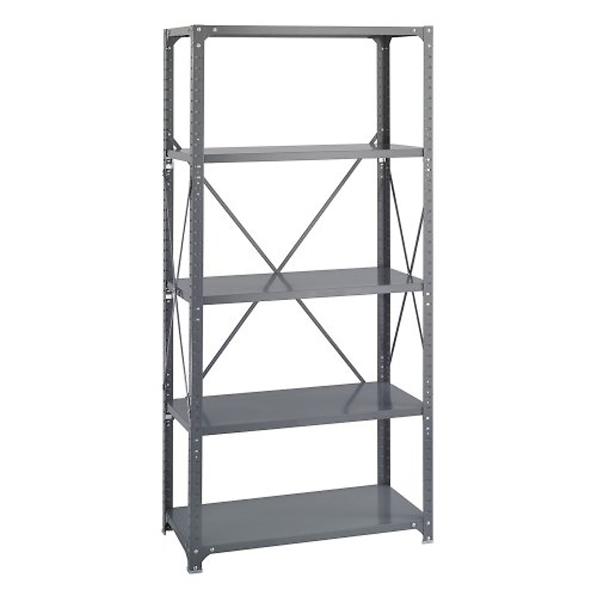 Safco 6266 Commercial Steel Shelving Unit Five-Shelf 36W X 18D X 75H Dark Gray