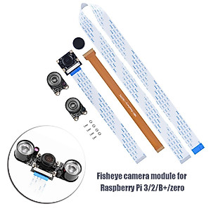 Fisheye Wide Angle Camera Module,1080P Professional Camera Module with 5MP OV5647 Webcam Sensor and Adjustable Lens for 2/3/B+/