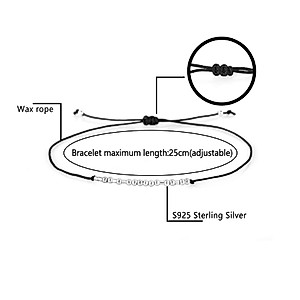 souleather Custom Morse Code Bracelet 925 Sterling Silver Beads on Silk Cord Engraving Your Name Secret Message on Beads Bracelet Gifts Party Jewelry for Men Women