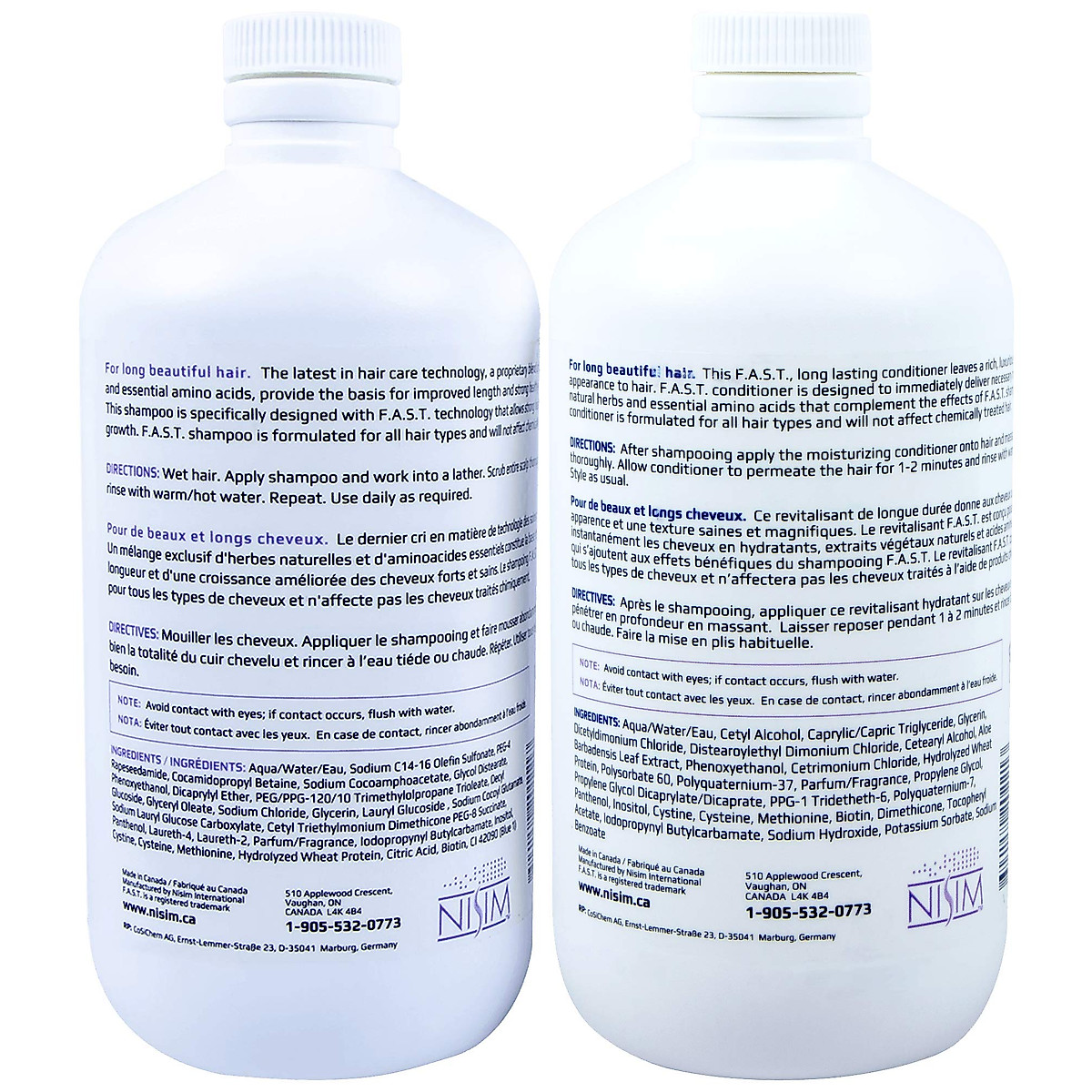 NISIM F.A.S.T Shampoo and Conditioner Set, 33oz