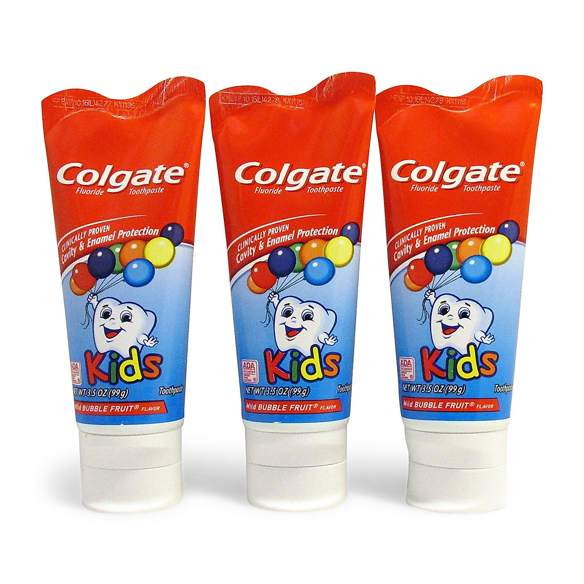 Colgate KIDS 3.5 oz 3-PACK Mild Bubble Fruit Flavor Toothpaste Fluoride Cavity & Enamel Protection