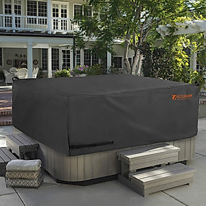 ULTCOVER Smart Selection Outdoor Hot Tub Hard Cover Protector Waterproof Square SPA Cover Cap 76 inch, Black