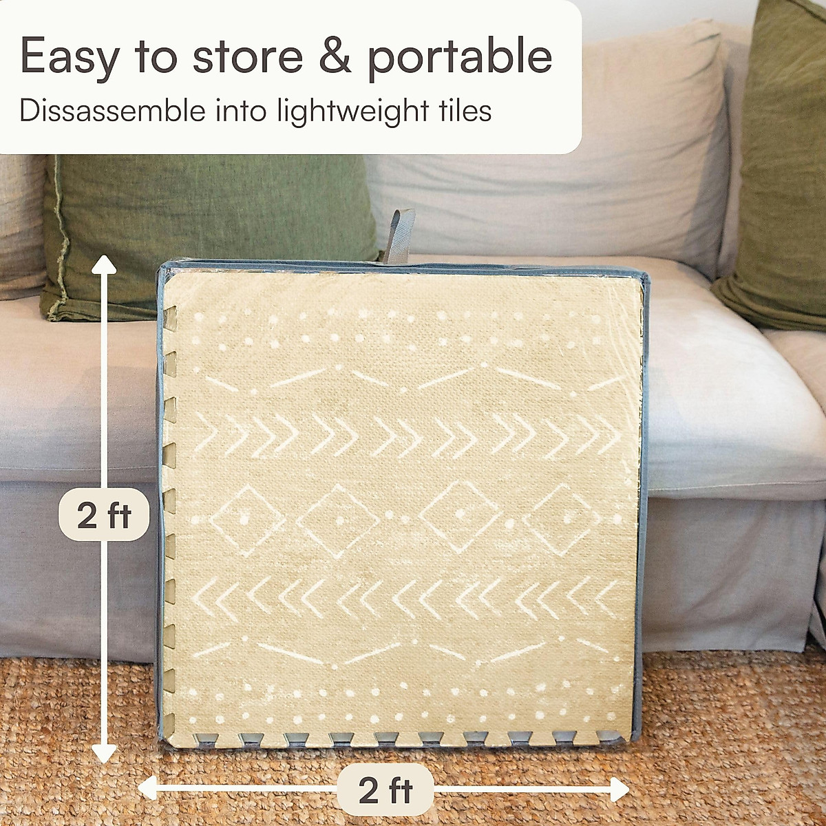 Lillefolk Premium Foam Play Mat for Baby - Large 72”x48” Non-Toxic, Soft Thick Activity Playmat for Girl or Boy; Interlocking Puzzle Tiles, Floor Mats for Infants Tummy Time, Crawling