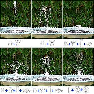 AISITIN 6.5W DIY Solar Fountain Pump Built-in 1500mAh Battery & 5.5W LED Solar Fountain Pump with Colorful Lights & 3000mAh Battery, Solar Water Fountain Pump for Garden, Ponds, Fish Tank and Outdoor