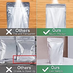 50 Pack 1 Gallon Mylar Bags for Food Storage with with Oxygen Absorbers, 4.7 Mil Mylar Storage Bags 10"x 14" Stand-Up Zipper Resealable Bags for Grains Legumes and Long Term Food Storage