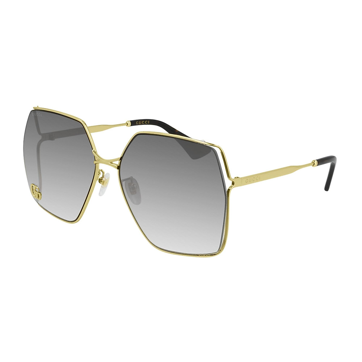Gucci GG0817S 006 Sunglasses Women's Gold/Grey Gradient Lens Fashion Square 65mm