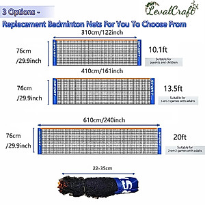 Portable Badminton Pickleball Net,Kids Adult Excellent Quality Volleyball/Pickleball/Tennis/Soccer Training Net Summer Indoor/Outdoor Fun Sports Net Used in Garden, Court Beach Backyard(6.1m)