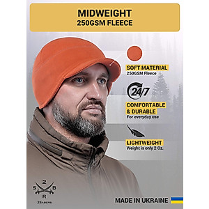 2SBR 2SABERS Fleece Winter Beanie with Visor - Men Women - Earflap Brim Skull Watch Cap Hat