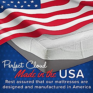 Perfect Cloud Made in The USA Elegance Plush Gel-Infused 12-inch Memory Foam Mattress - Pressure Relieving - Bed-in-a-Box (King)
