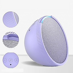 Protective Cover for Echo, Silicone Cover Shockproof Case Protector Elastic Soft Case Cover Speaker Skin for Echo pop (Purple)